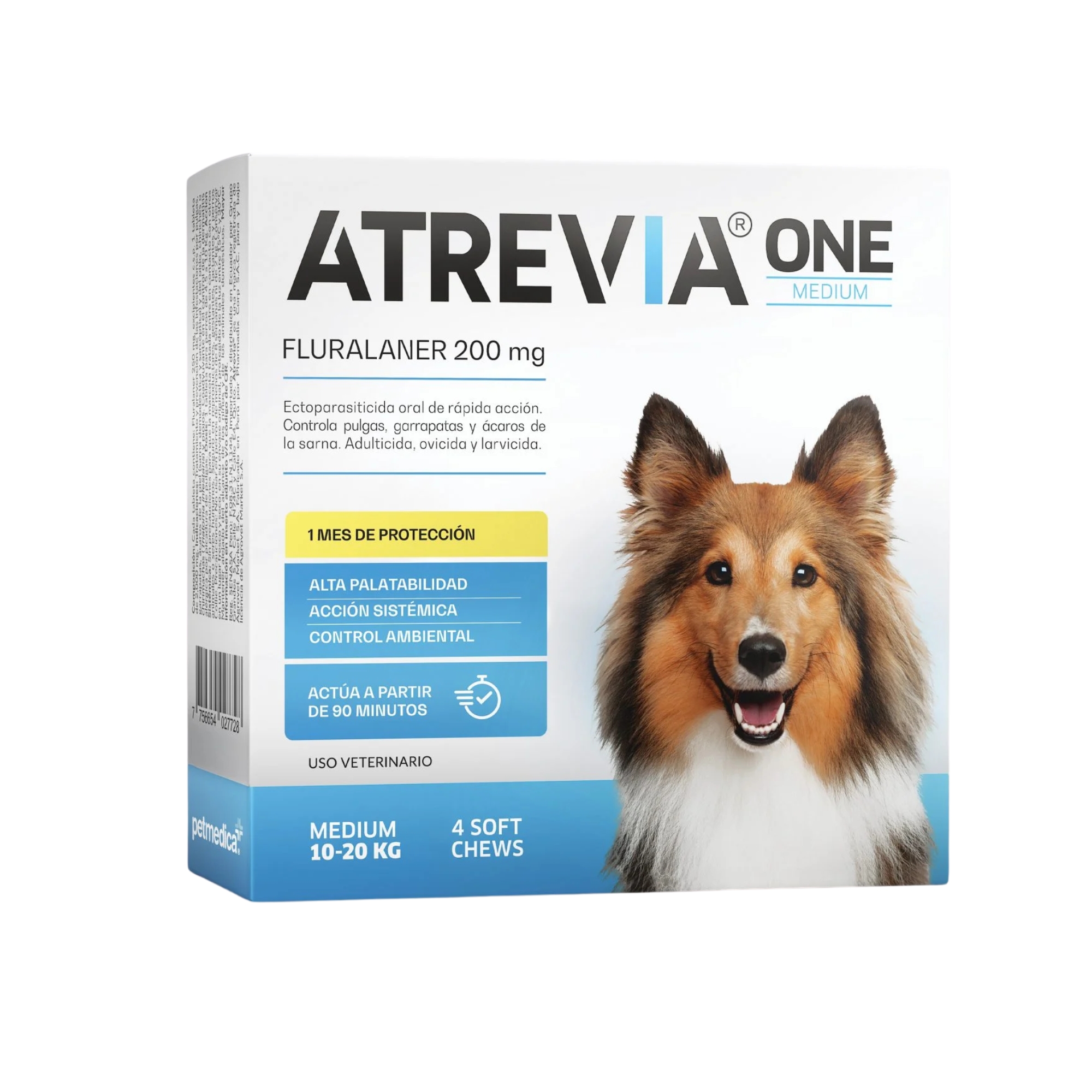 Atrevia One Medium 200 Mg 10 a 20 Kg X4 Tabletas - Alfadri Pet Shop